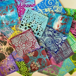 Cool Colors Collage Paper Packs, Hand-painted Lightweight Deli Paper ...