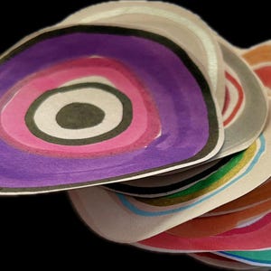 Circles Collage Fodder, Small 2 Inch Round Handmade Drawn Cut-outs for ...