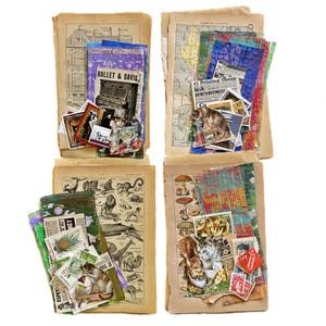 Rainbow Collage Paper Packs, Hand-painted Abstract Rapid Art on ...