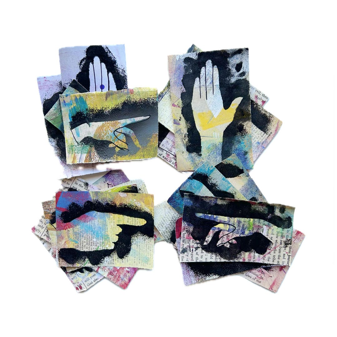 Hands & Pointing Fingers Collage Fodder Handmade Ephemera Made From ...