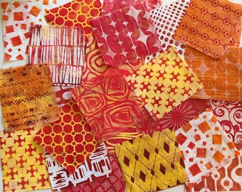 Grungy Painted Collage Paper, Hand Painted Brush Strokes on Lightweight ...