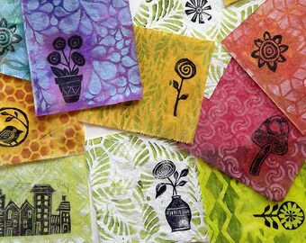 Grungy Painted Collage Paper, Hand Painted Brush Strokes on Lightweight ...