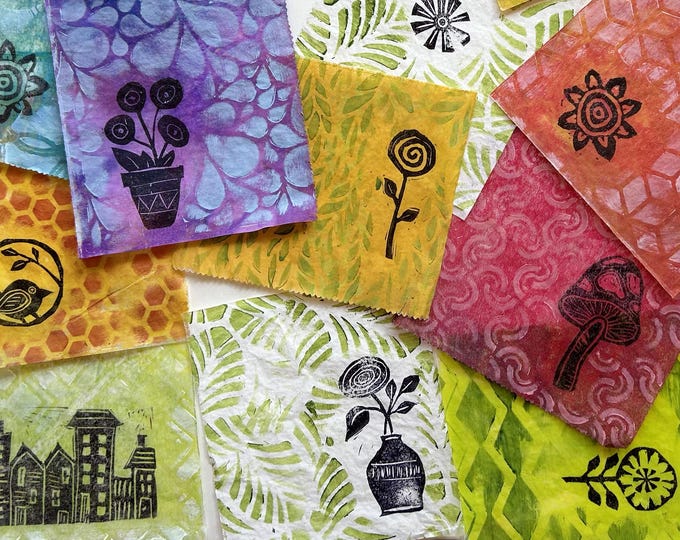 Grungy Painted Collage Paper, Hand Painted Brush Strokes on Lightweight ...