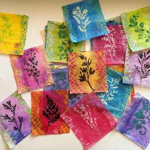 Botanical Collage Paper, Hand-painted Lightweight Deli Paper Floral ...