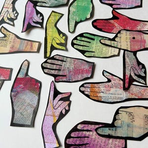 Hands & Pointing Fingers Collage Fodder Handmade Ephemera Made From ...