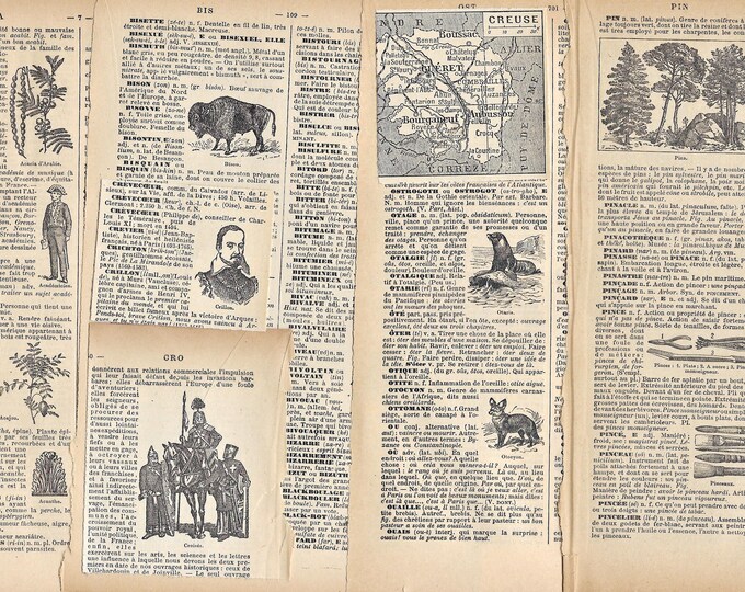 Altered Book Pages Collage Fodder, Mark-making With Carved Rubber ...