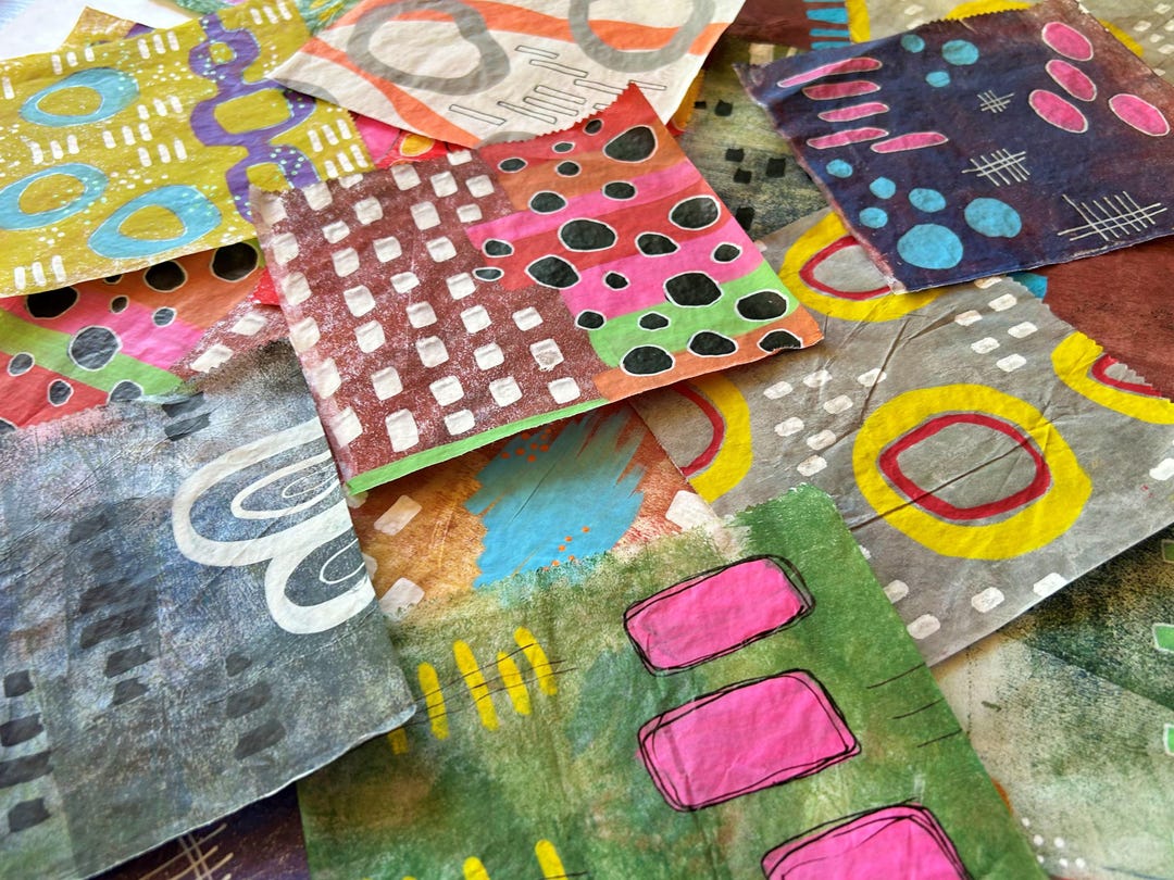 Collage Paper Pack, Painted Abstract Sheets for Mixed Media Art ...