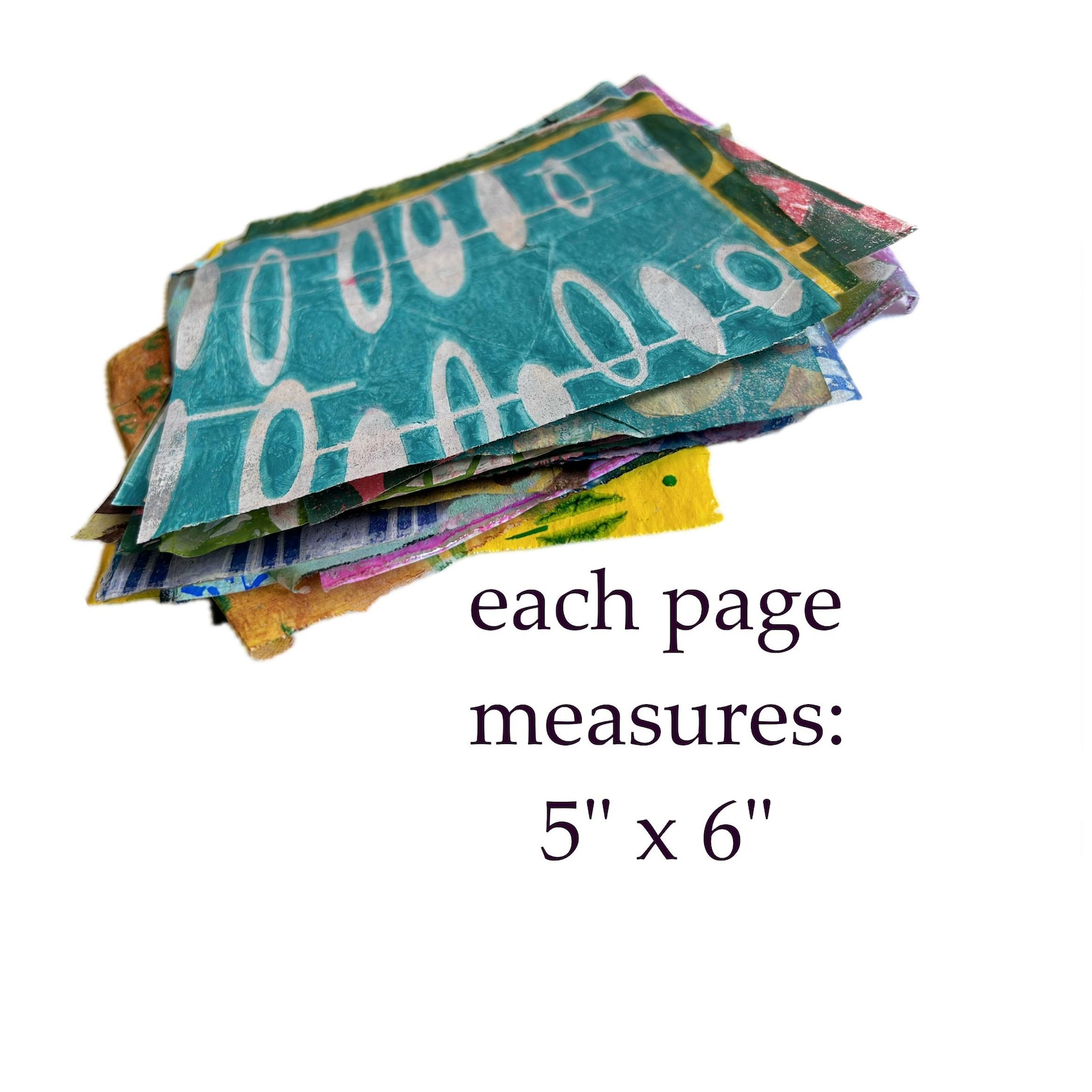 Gelli Prints on Deli Paper, Lightweight Collage Fodder, 5 X 6 Inches ...