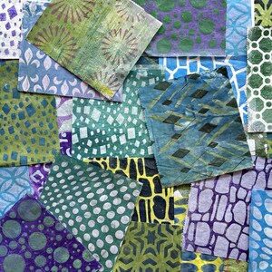 Cool Colors Collage Paper Packs, Hand-painted Lightweight Deli Paper ...
