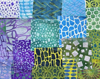 Striped Gelli Prints on Deli Paper, Lightweight Collage Paper for Mixed ...