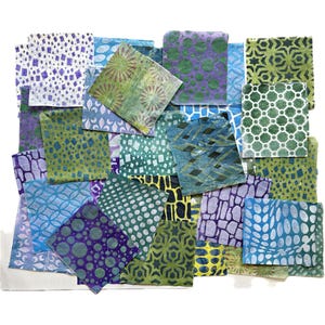 Cool Colors Collage Paper Packs, Hand-painted Lightweight Deli Paper ...