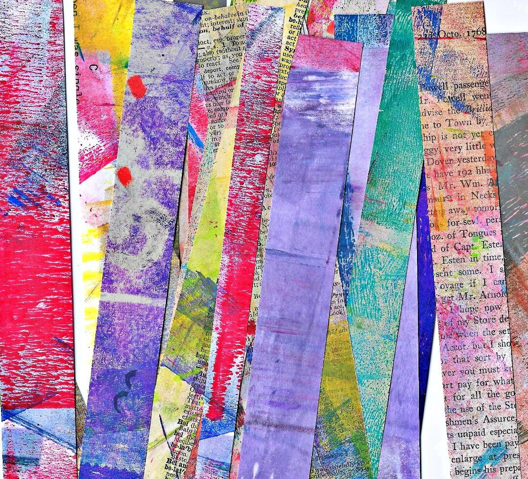 Painted Paper Strips: Handmade Collage Fodder for Junk Journals (A39 L ...