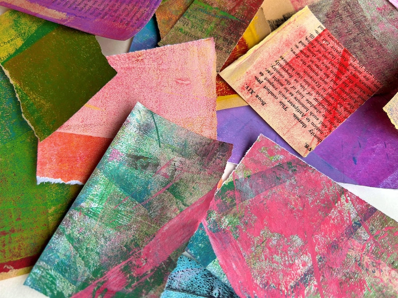 Painted Paper Scraps: Bright Colors Ephemera, Collage Fodder (A21) - Etsy