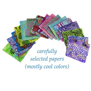 Cool Colors Collage Paper Packs, Hand-painted Lightweight Deli Paper ...