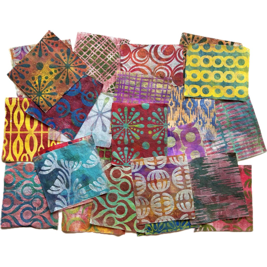 Painted Paper Pack for Collage Making, Mixed Media Art Journals, DIY ...
