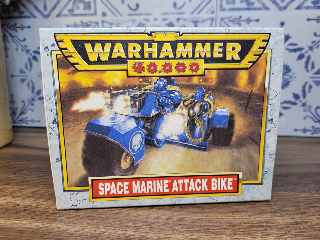1990s Warhammer 40K Space Marine Attack Bike With Original Box, Vintage ...