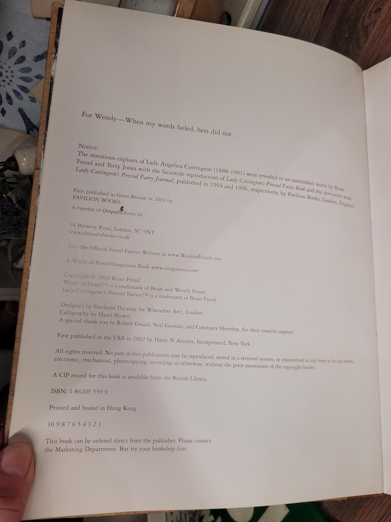 Vintage 2002 Lady Cottinghams Fairy Album, Squashed Fairy Book, Adult ...