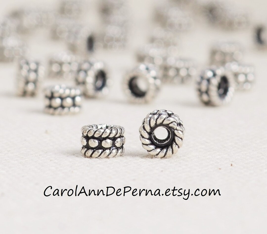 925 Sterling Silver Beads 3.25 Mm L X 5 Mm Diam YOU SELECT: 6 60 ...