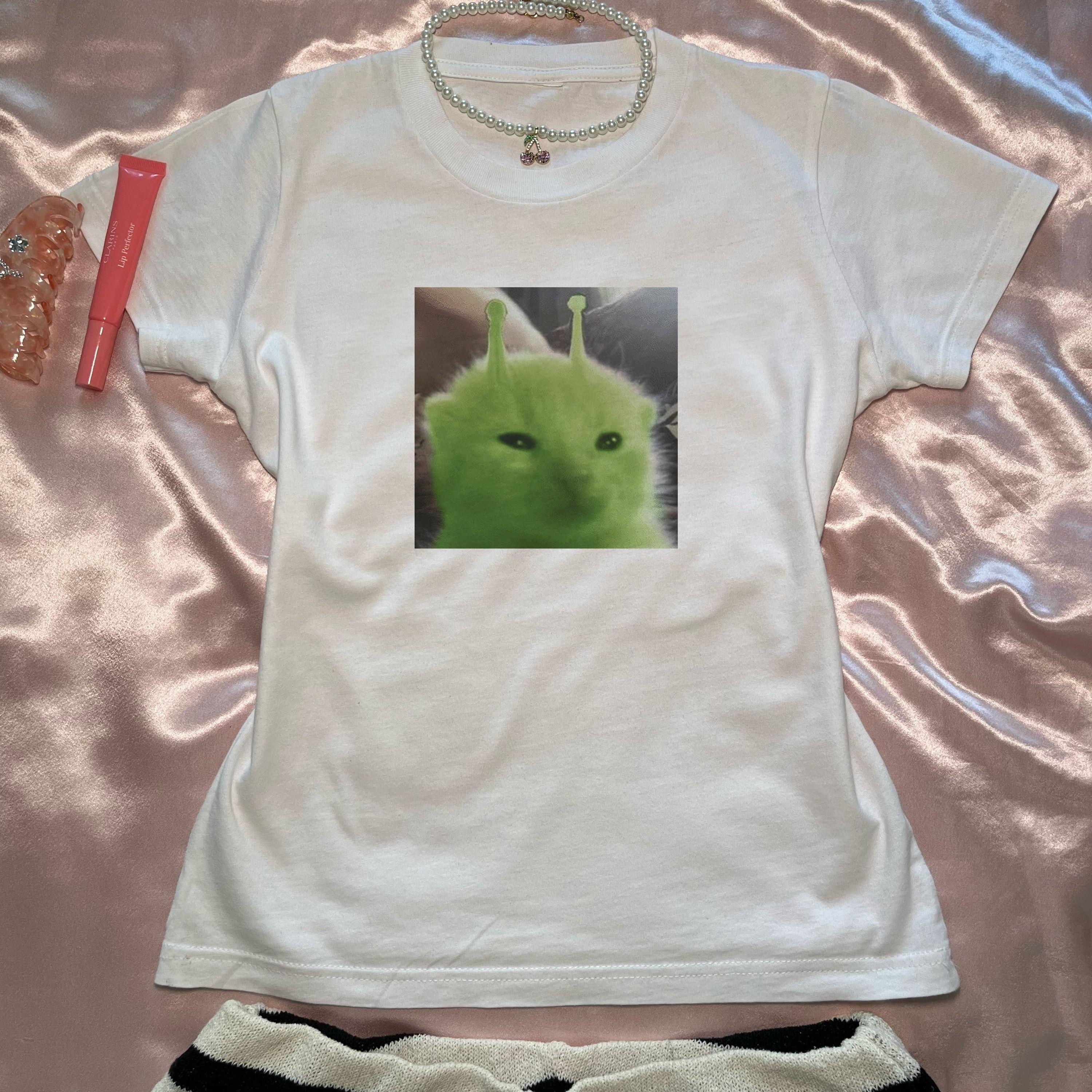 Kitten Alien Cat Meme Y2K Baby Tee 90s Weirdcore Baby Tee, Silly Gnarp Cat Baby Tee, Funny ...