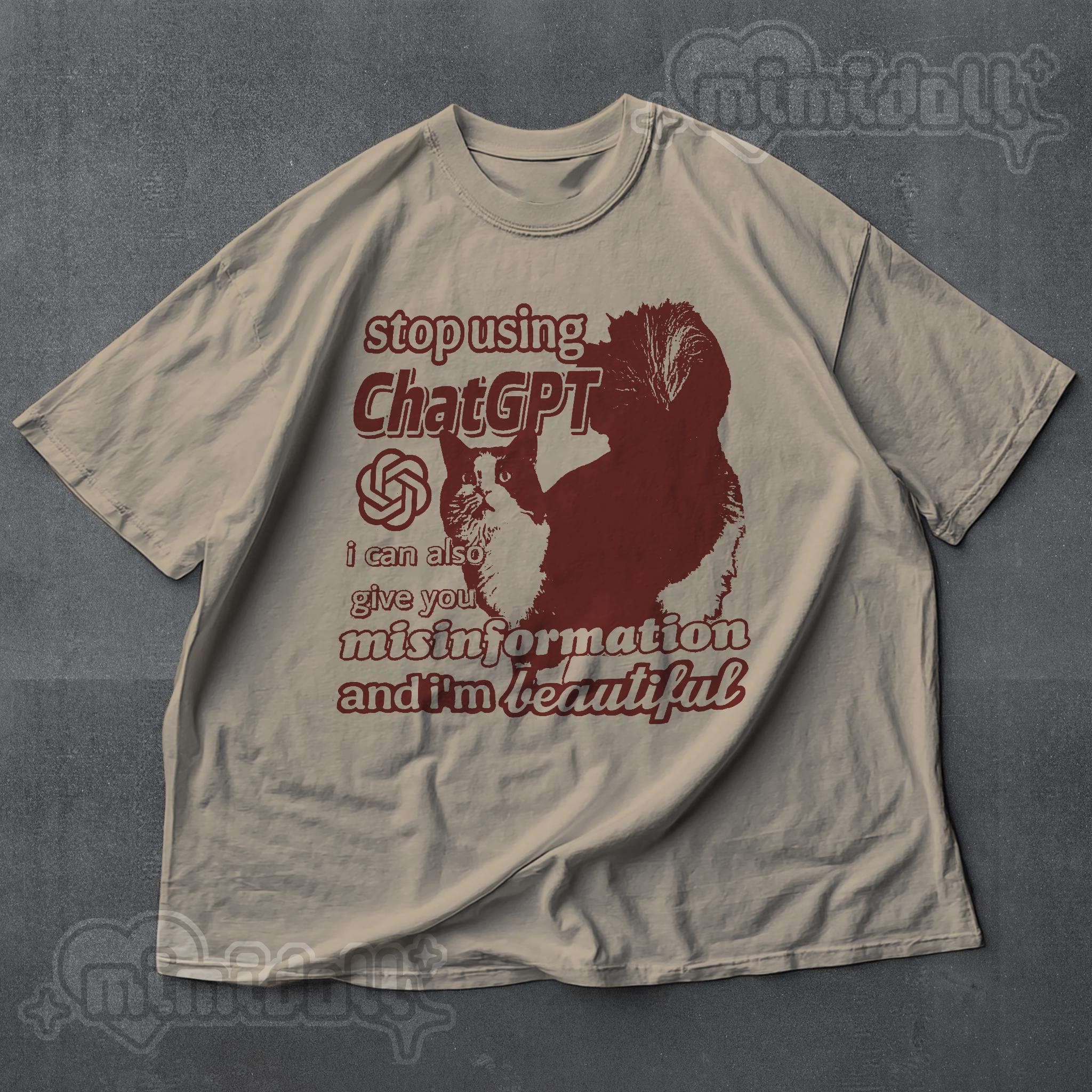 Chat Gpt Cat Meme Shirt, Y2k Funny Cat Shirt, 90s Cursed Meme Tee ...