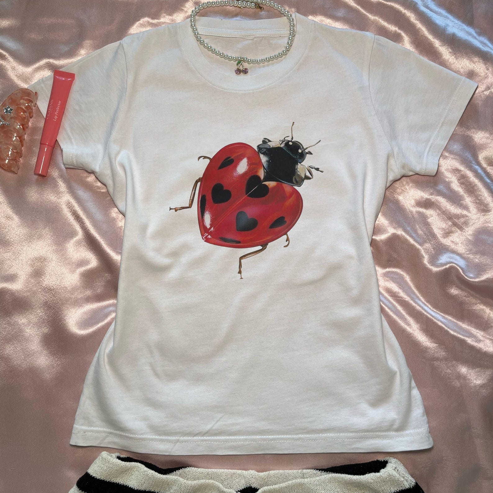Ladybug Y2K Baby Tee, Cute 90s Trendy Insect Shirt, Y2K Vintage Bug ...