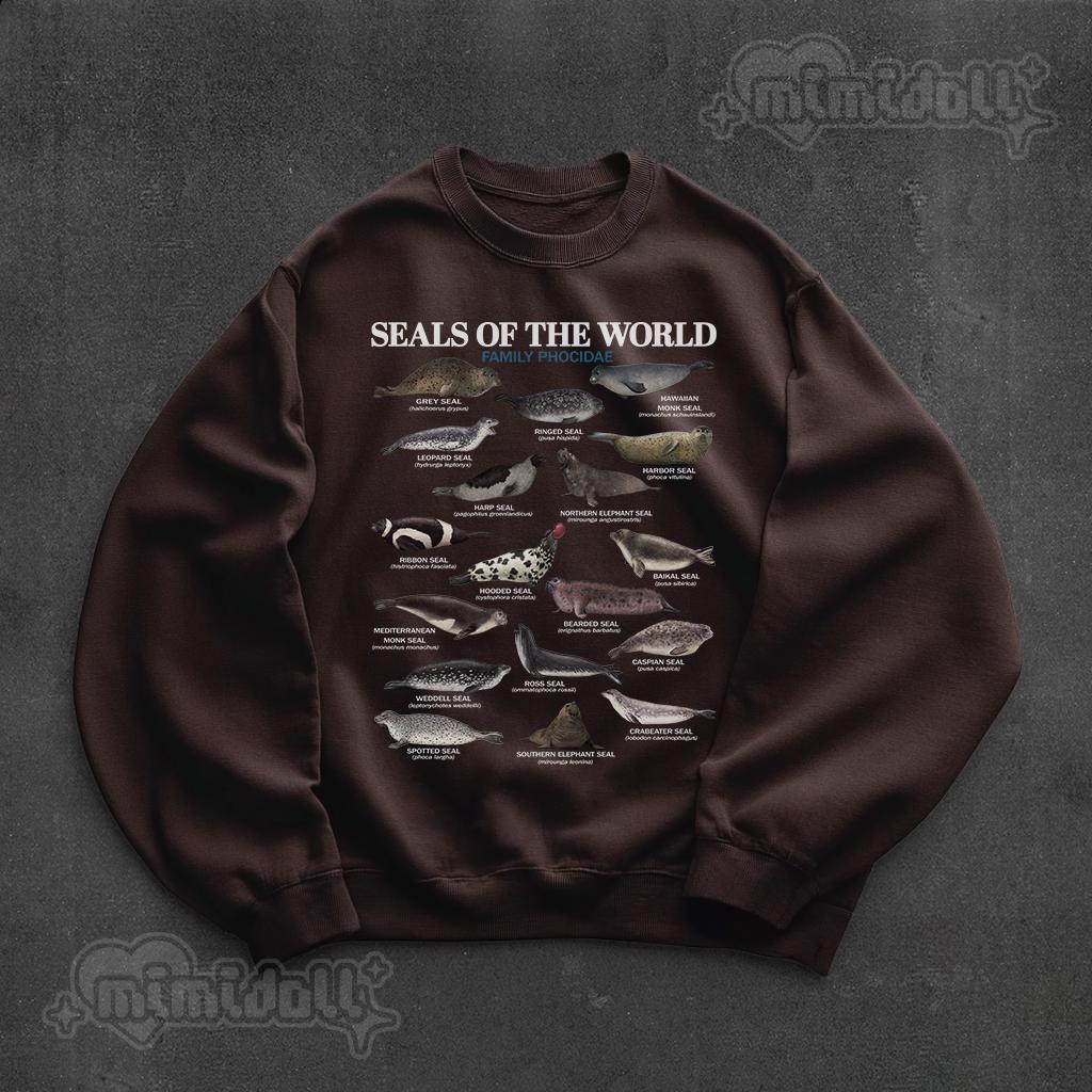 Seal Sweater Y2k, Seals of the World Sweatshirt, Seal Species 90s Retro ...