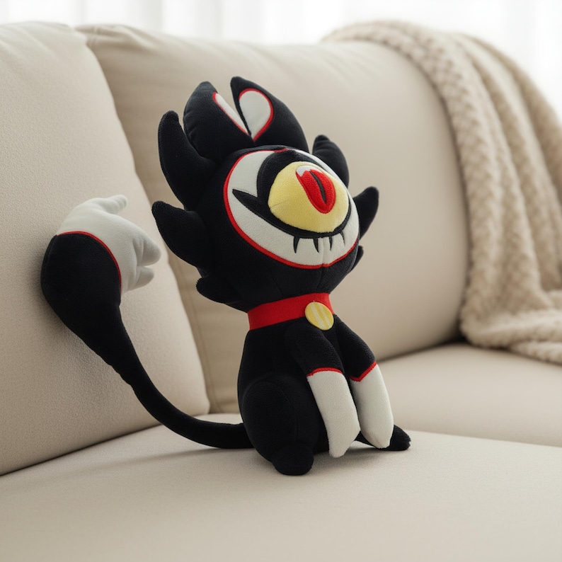 Keekee Cat Plush - Cyclops Cat Stuffed Toy - Inspired by Hazbin Hotel ...