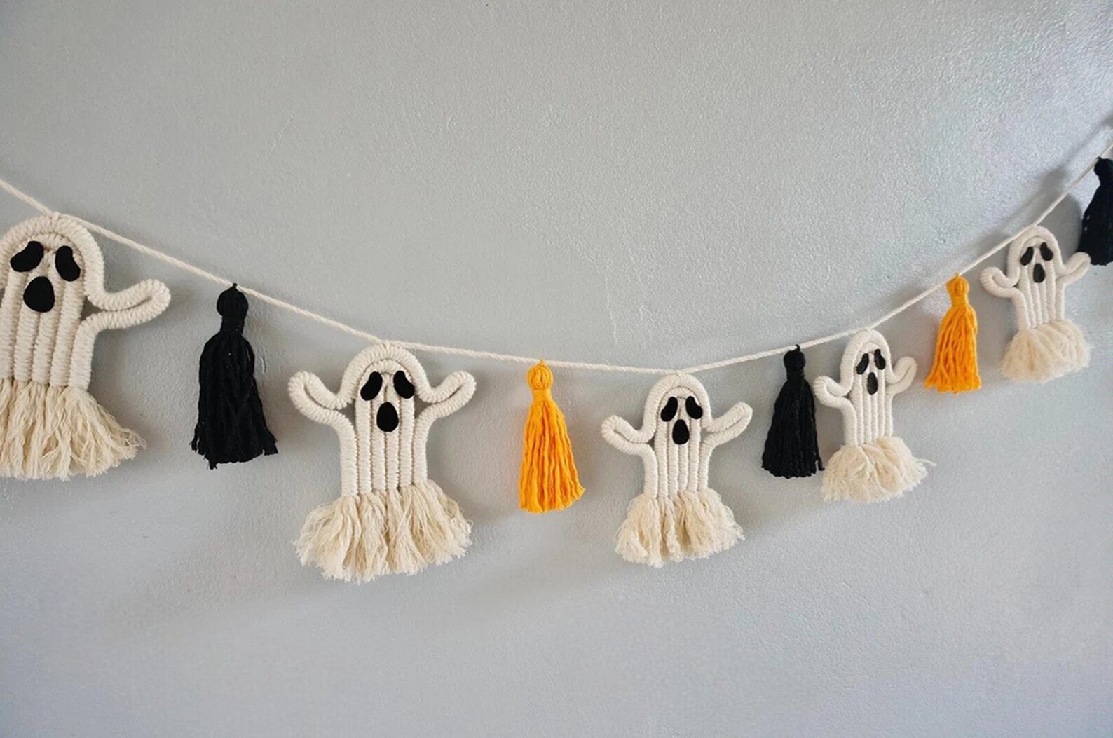 Halloween Decor,macrame Ghost Halloween Decor, Halloween Ghost Garland ...