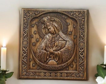 Virgin Mary of the Gate of Dawn Golden Christian Orthodox Icon Ikona ...