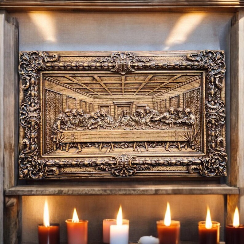 Jesus Last Supper Wood Carving Picture Secret Jesus Supper the Last ...