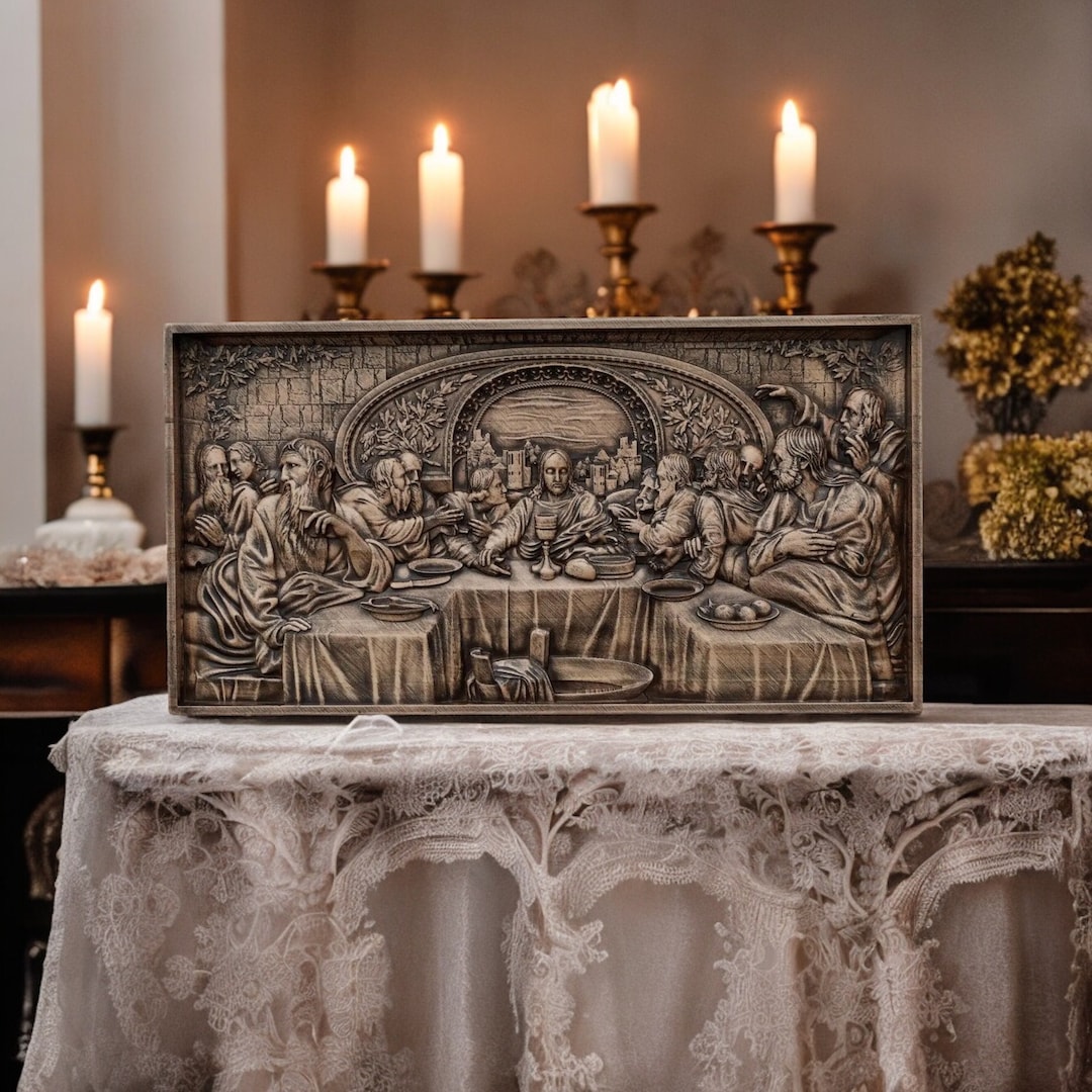 Last Supper Religious Carved Wall Art Wood Carvings Religious Gifts ...