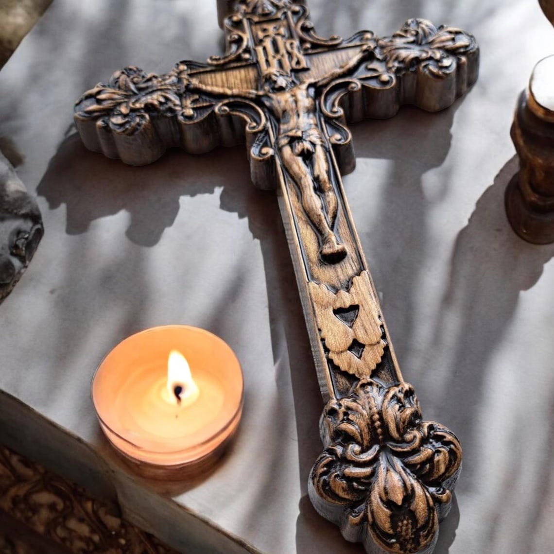 Carved Wooden Catholic Crucifix Jesus Christ Wooden Cross Wooden ...