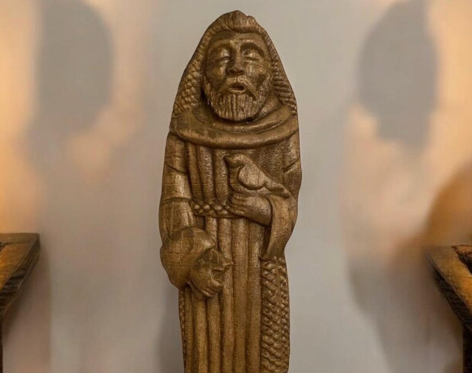St. Francis Statue Saint Francis Wood Statue St. Francis of Assisi ...