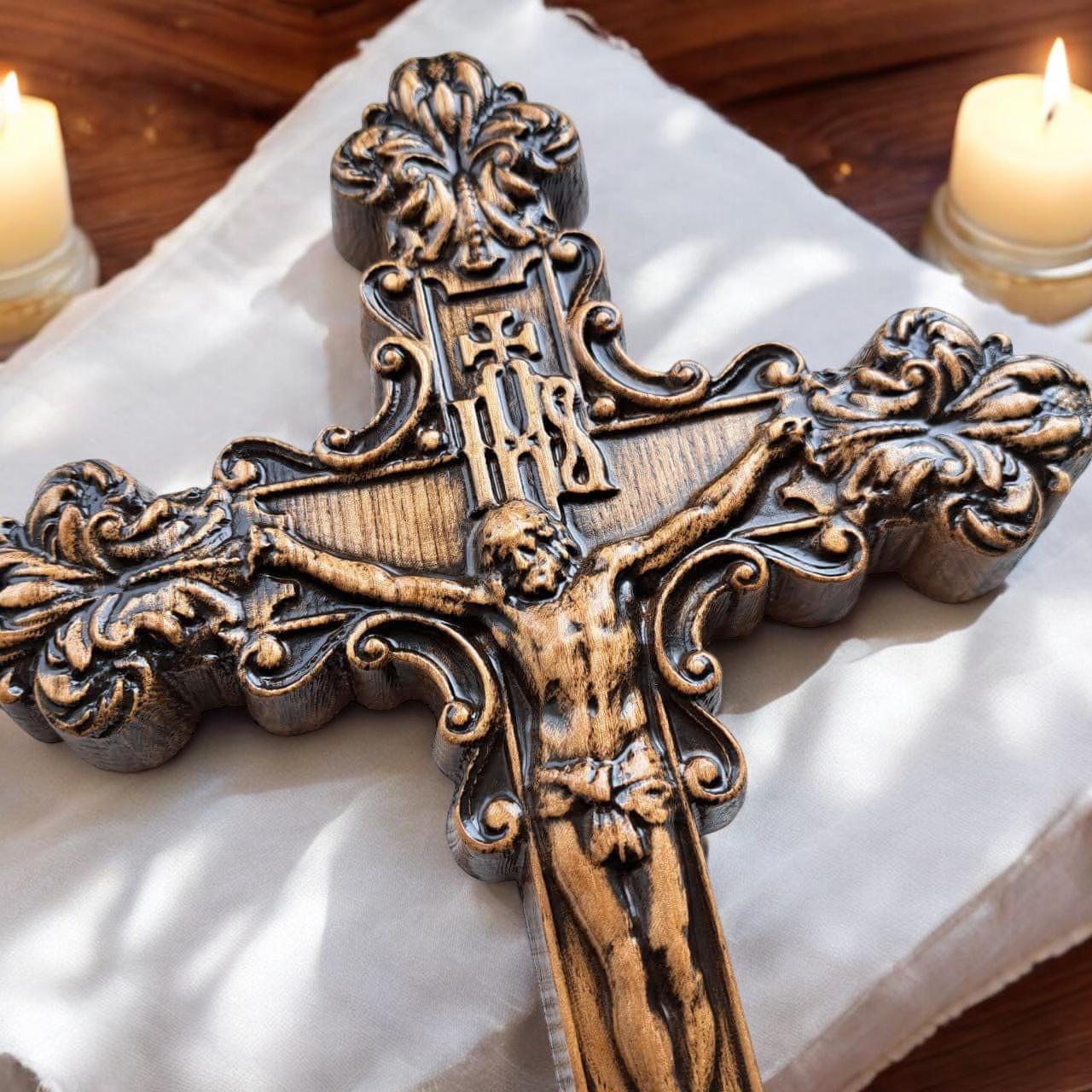 Carved Wooden Catholic Crucifix Jesus Christ Wooden Cross Wooden ...
