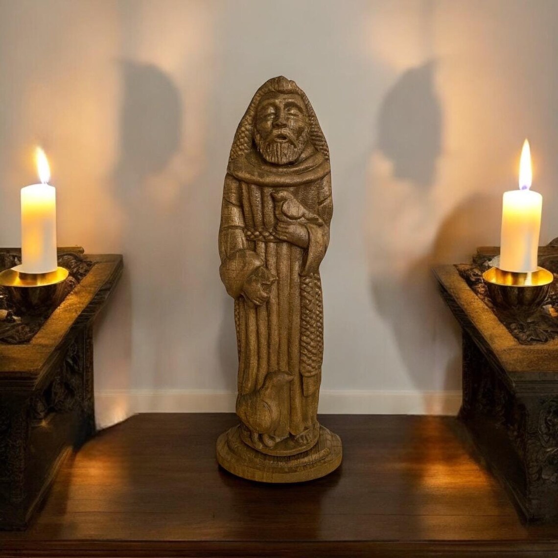 St. Francis Statue Saint Francis Wood Statue St. Francis of Assisi ...