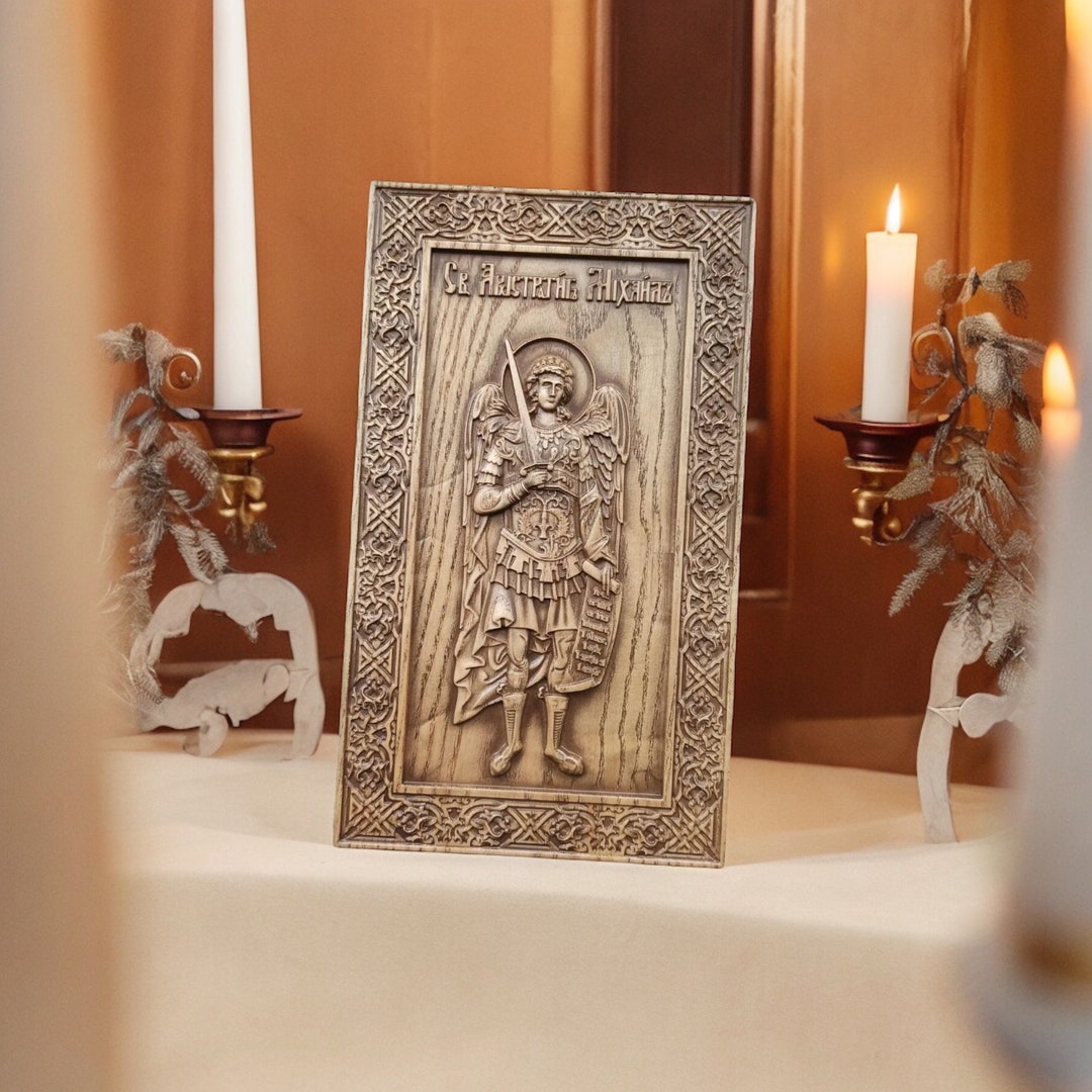 St. Michael Religious Icon of Saint Michael Archangel Michael Wooden ...