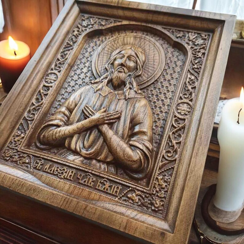 Saint Alexis Icon St Alexius of Rome Wood Carving Icon Saint Alexios ...