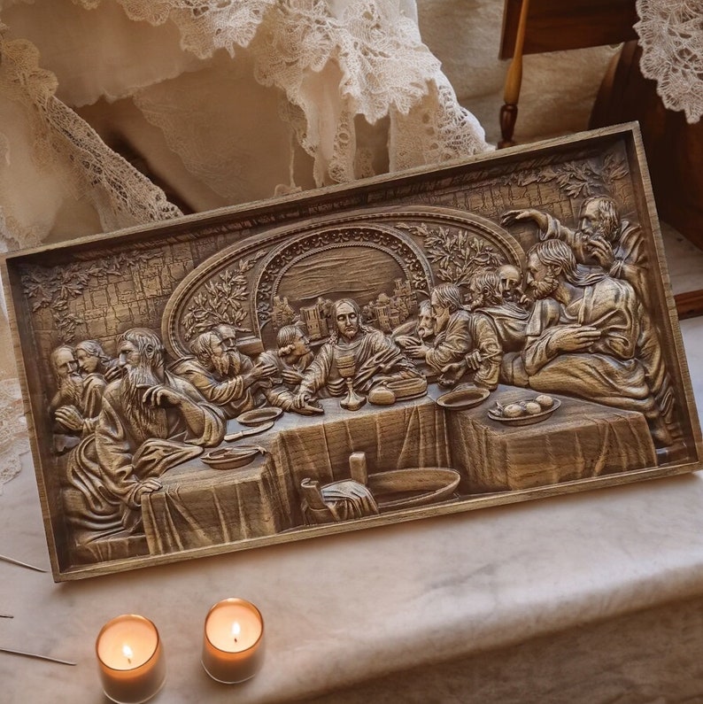 Last Supper Religious Carved Wall Art Wood Carvings Religious Gifts ...