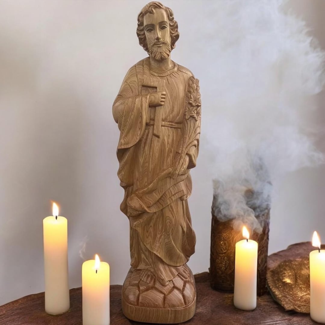 St. Joseph Statue Religious Art St. Joseph Patron Saint of Workers Wood ...
