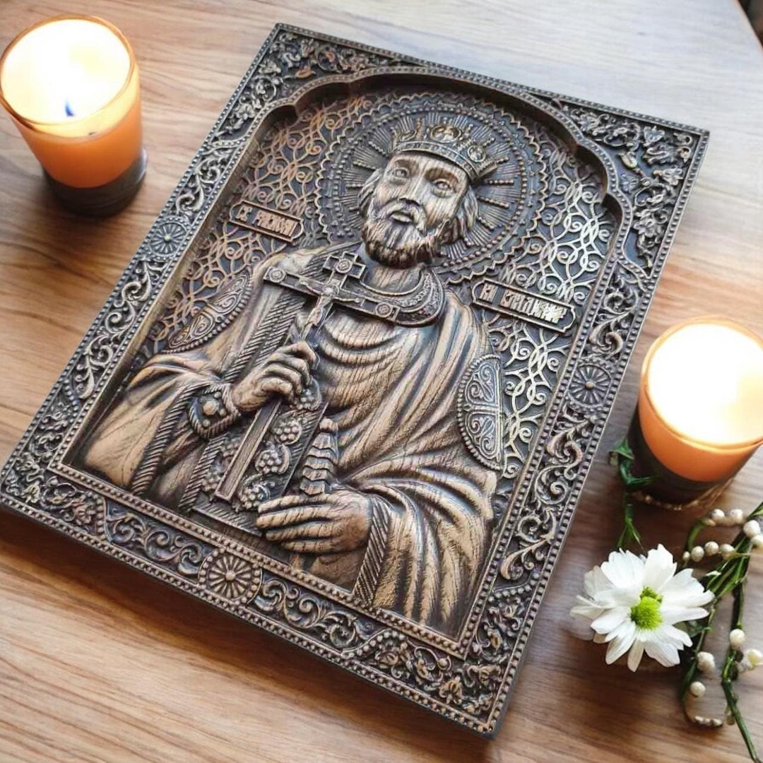Saint Vladimir the Great Icon Wooden Byzantine Icon Saint Vladimir ...