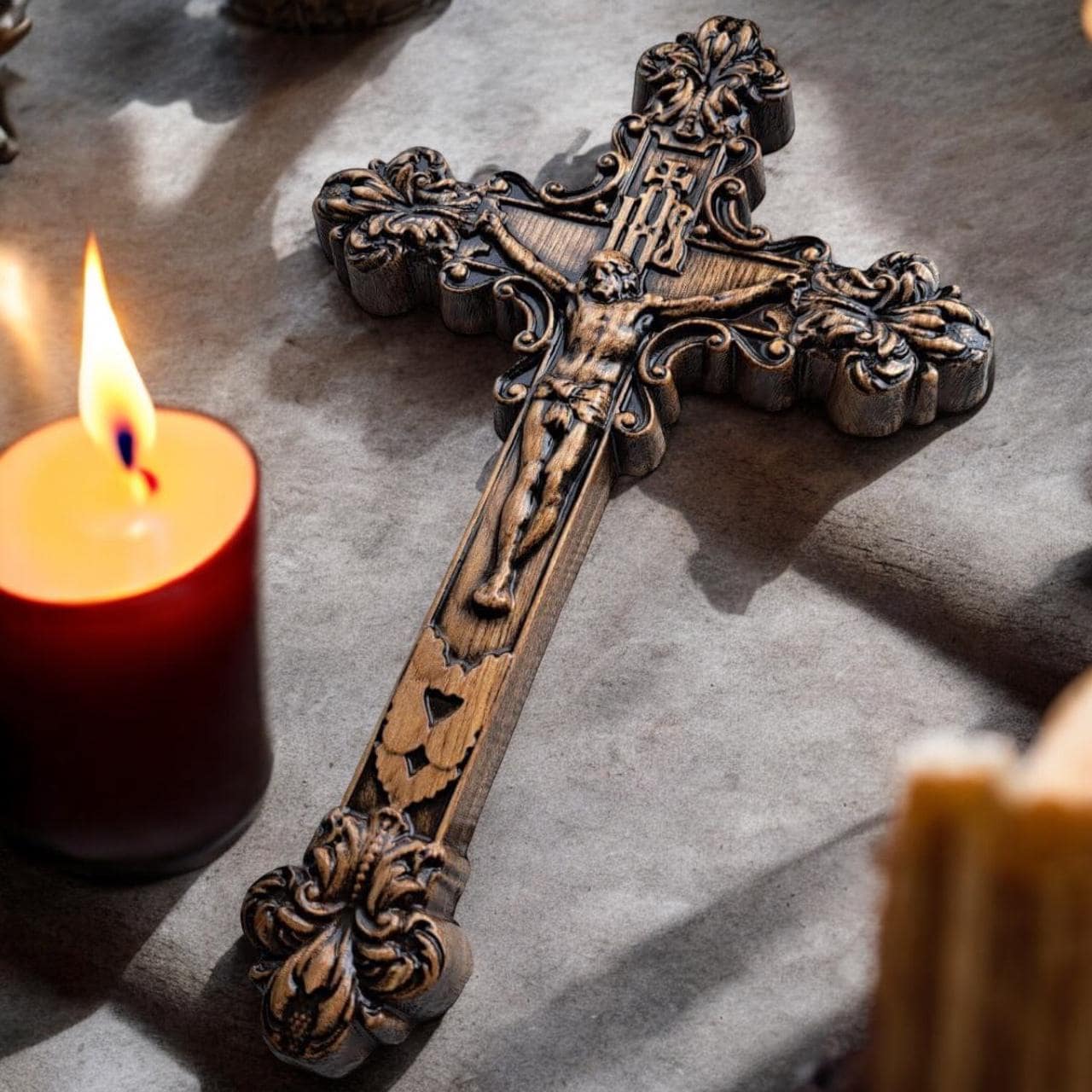 Carved Wooden Catholic Crucifix Jesus Christ Wooden Cross Wooden ...