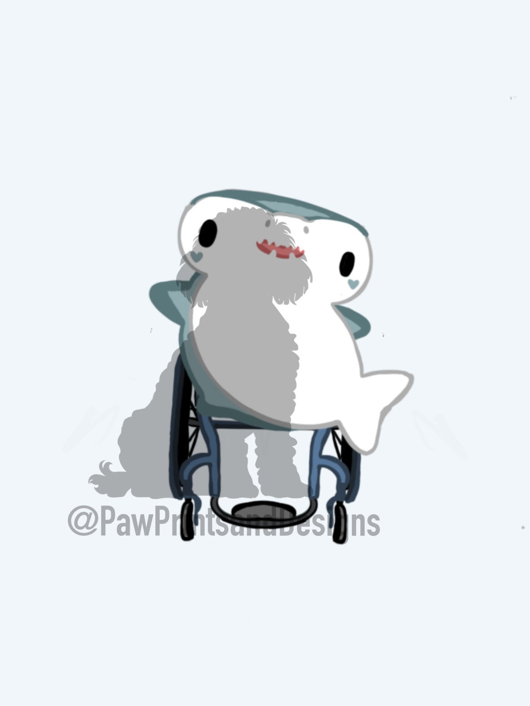 Wheelchair Shark Print (disabled Animals Print) - Etsy