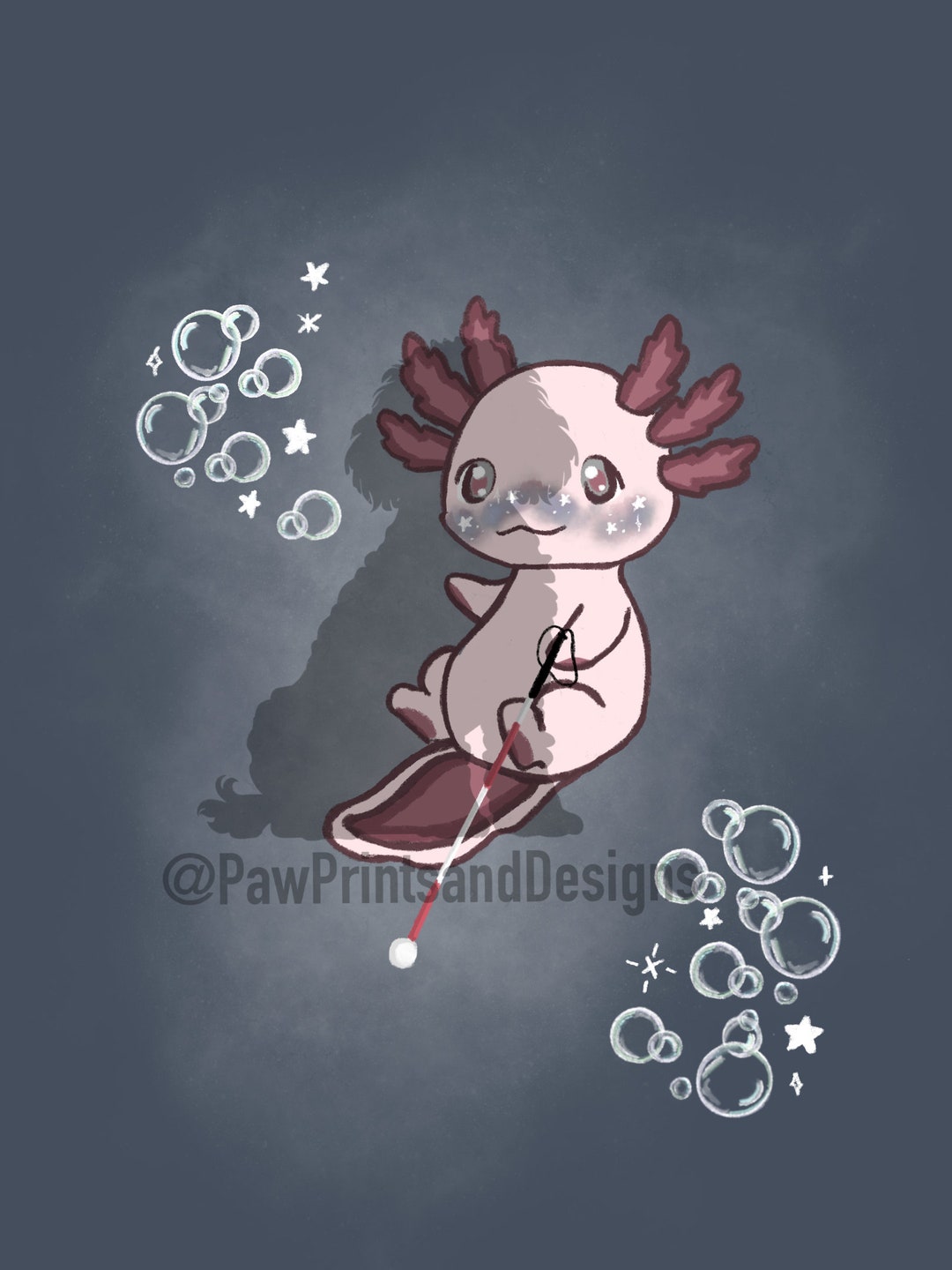 Disabled Animal Print/ Visually Impaired/ Blind Axolotl - Etsy