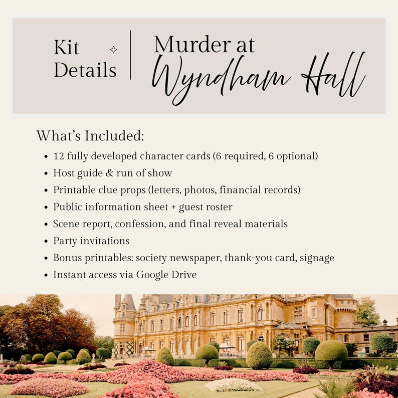 Murder Mystery Party Game Printable – 1880s Gilded Age Gala | Murder at ...