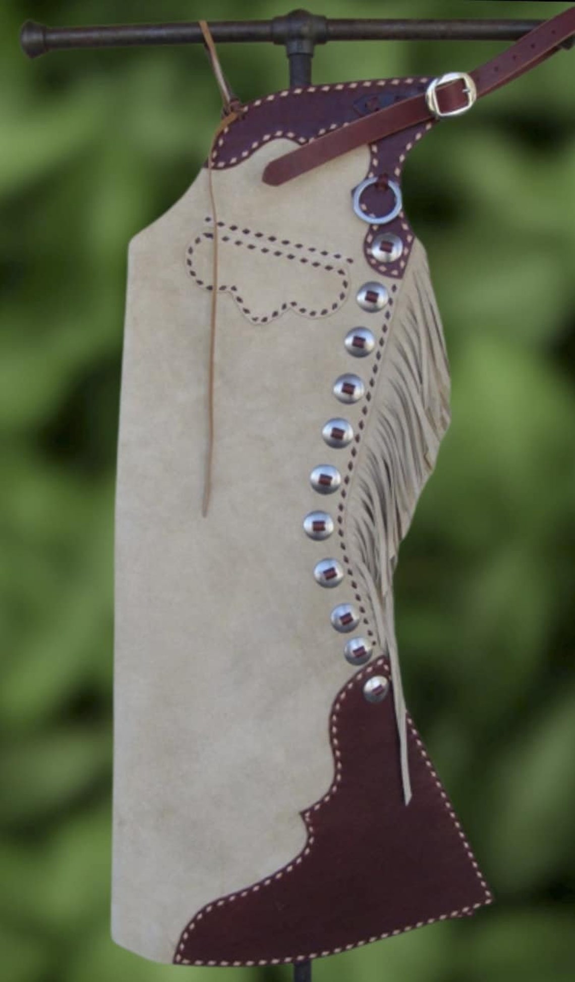 Handmade Suede Cowgirl Chaps: Beige Leather Rodeo Chap - Etsy
