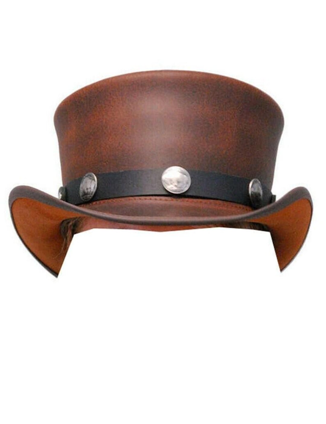 Steampunk Brown Leather Top Hat: Buffalo Biker Style - Etsy