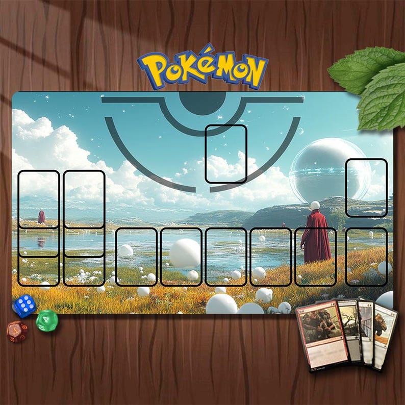 Custom Pokémon Playmat With Game Zones - 24'' X 14'' - Unique Deskmat ...