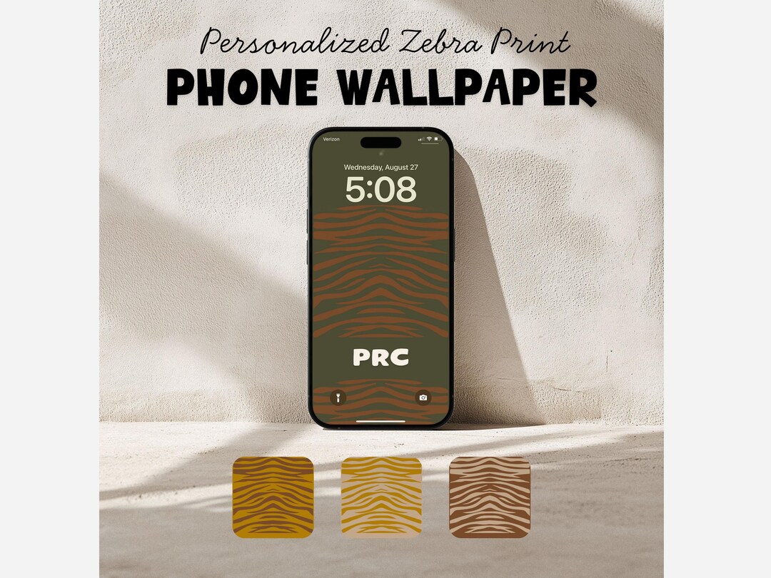Personalized Zebra Print Phone Wallpaper - Etsy