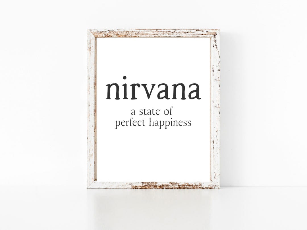 Nirvana Definition Wall Art Printable 8x10, Word Digital Download, Home ...