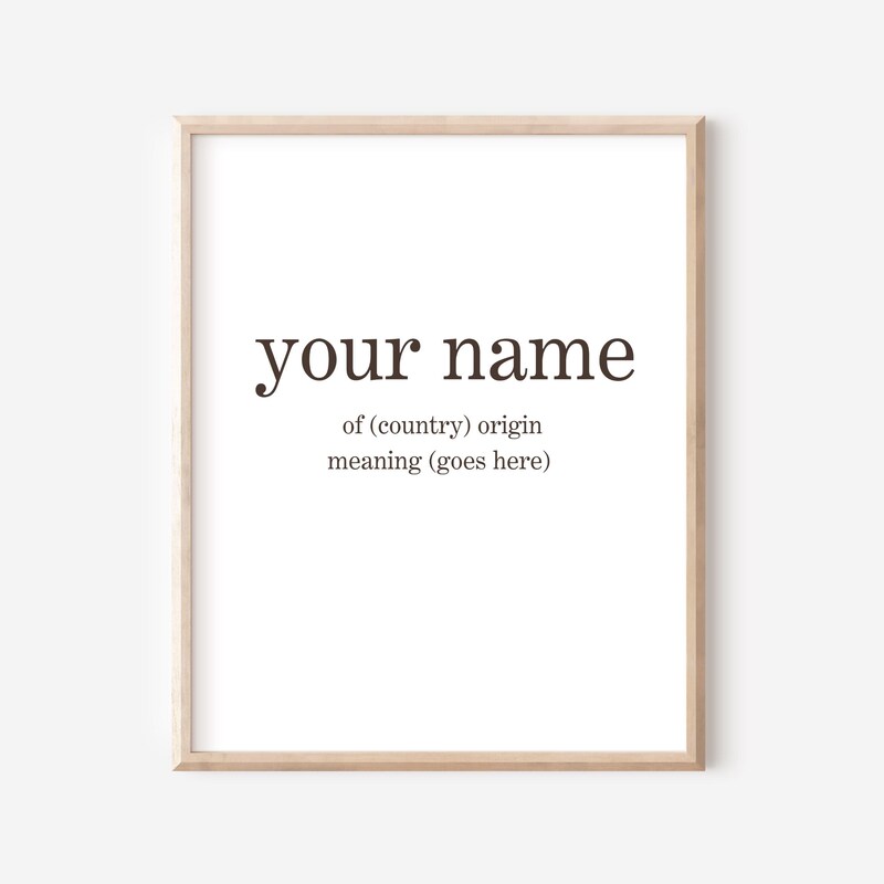 Name Meaning Sign - Etsy